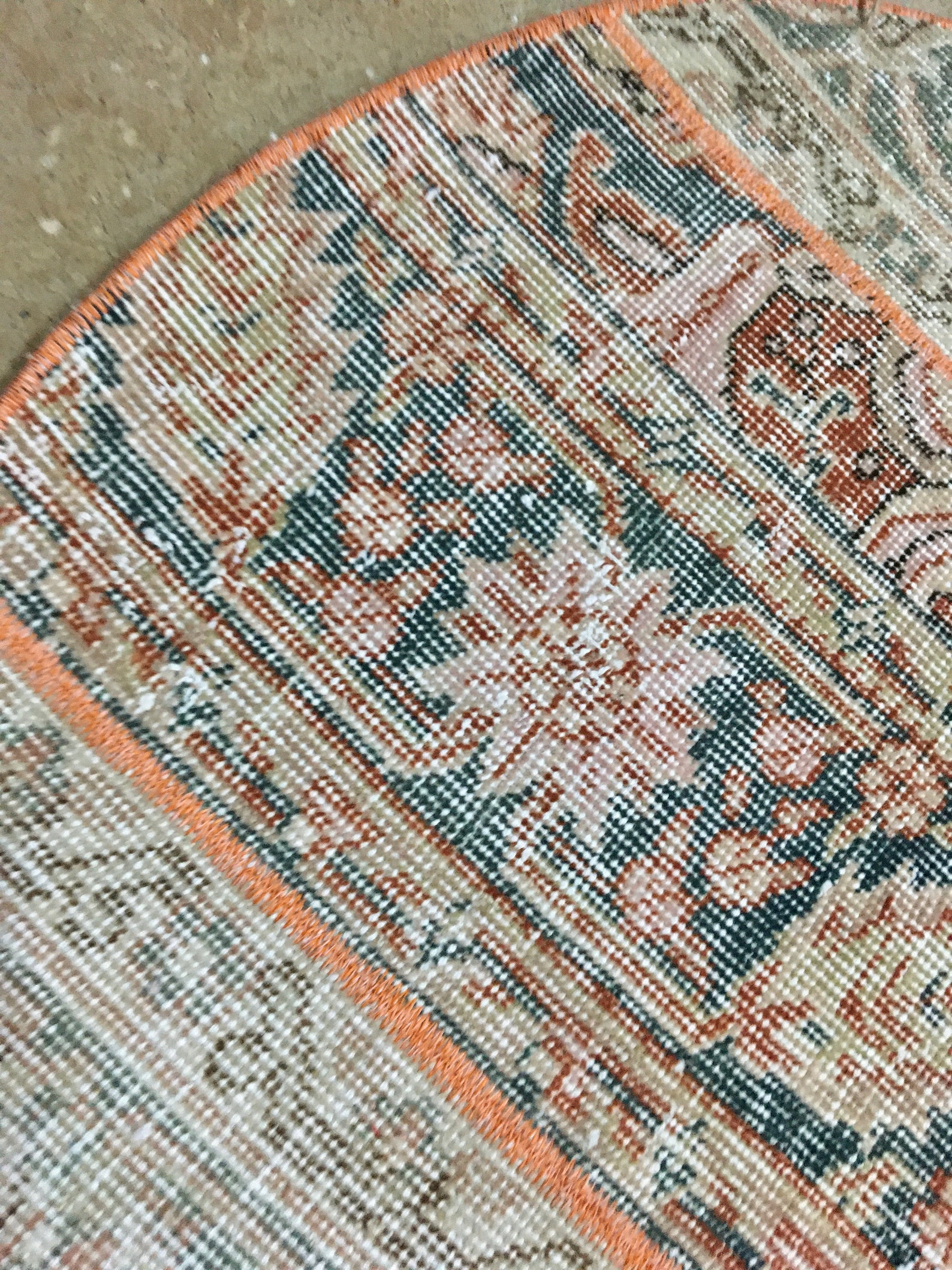 Vintage Small Round Rug Door Mat Rug Bethroom Rug Round Mat | Etsy