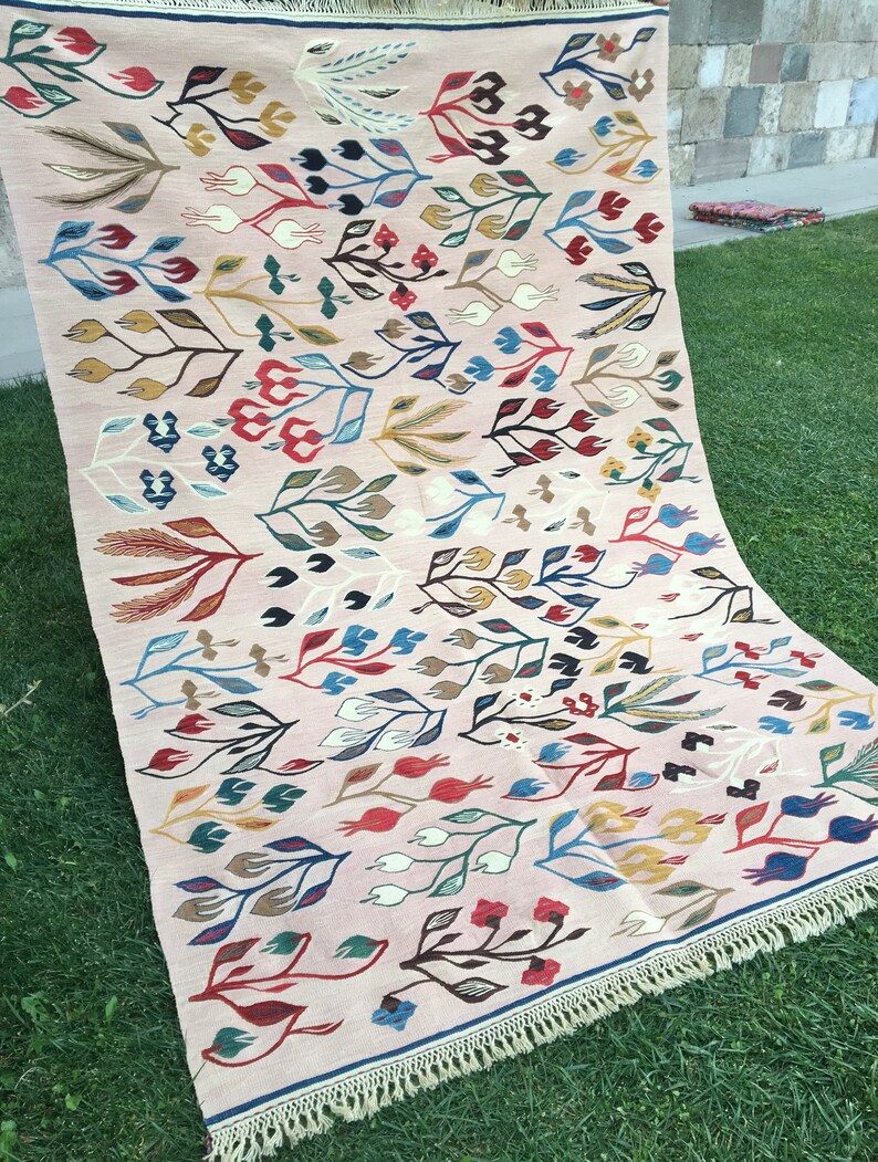 Nomadic Hand Woven Rug, Turkish Rug, Vintage Rug, Oushak Rug, Rustic ...