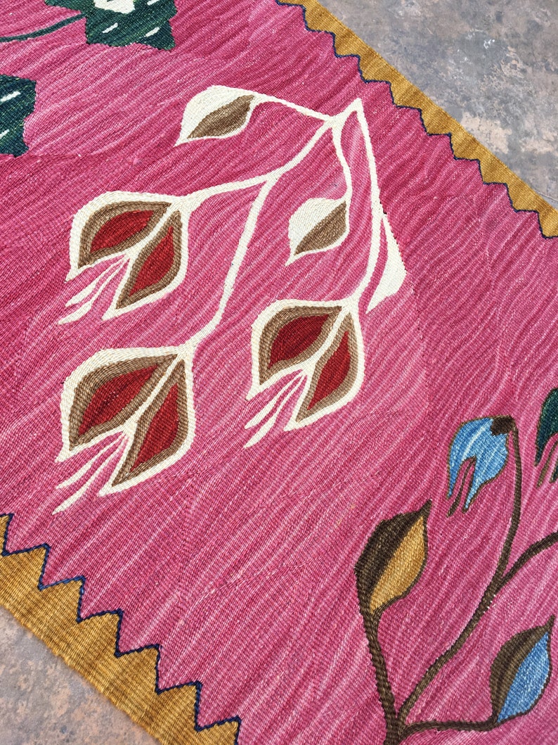 Oriental Very Special Pink Kilim Carpet for Your Bathroom - Etsy