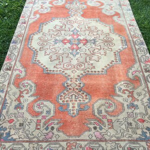 Antique Orange Area Rug, Bedroom Rug, Kitchen Rug, Handmade Rug ...