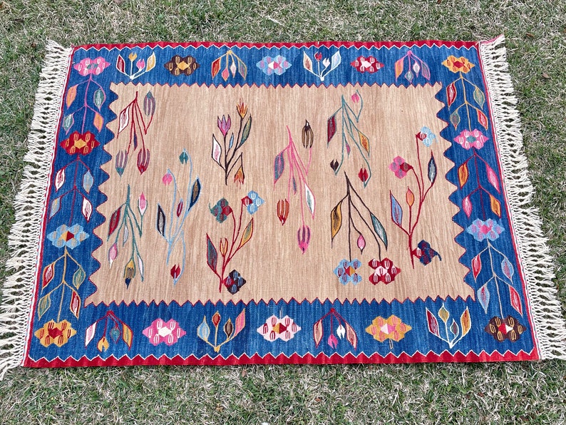 Turkish Kilim Carpet Art Rug Bohemian Kilim Rug Rustic - Etsy