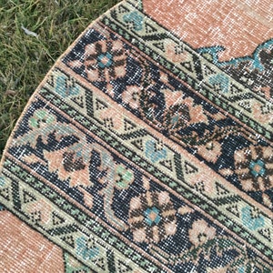 328x328 Ft, Bohemian Round Rug, Patchwork Round Rug, Vintage Round Rug ...