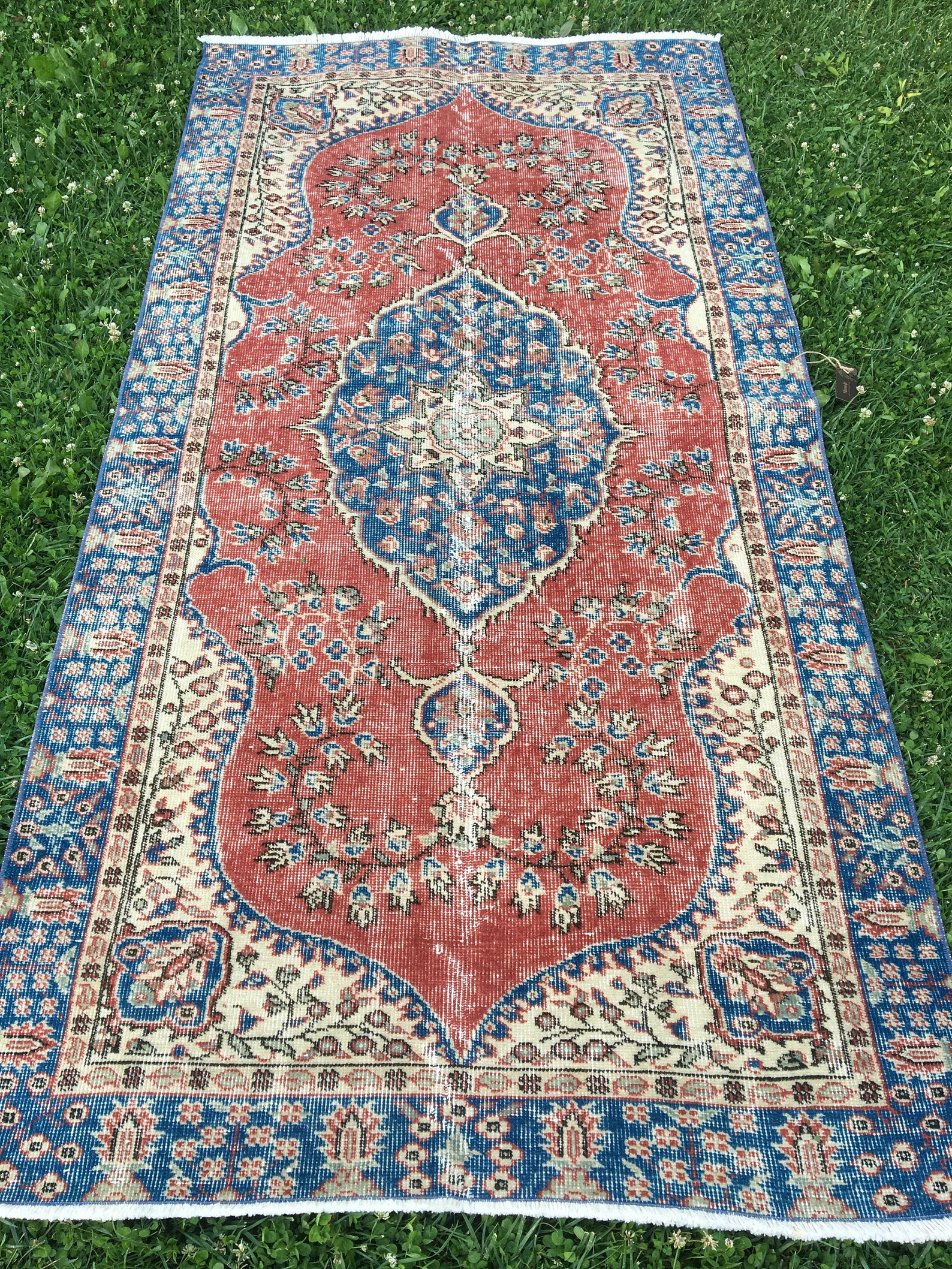 Hand Knotted Rug Turkish Rug Distressed Farmhouse Rug | Etsy