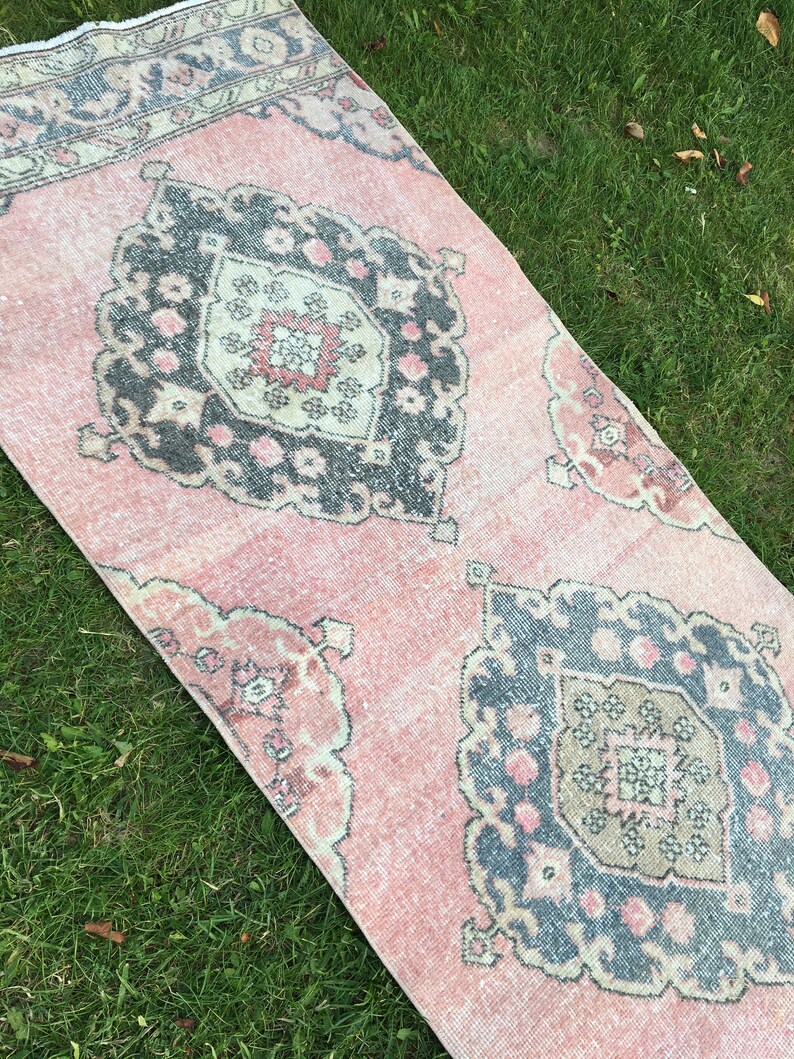 Oriental Light Pink Runner Rug Oushak Rug Runner Vintage - Etsy