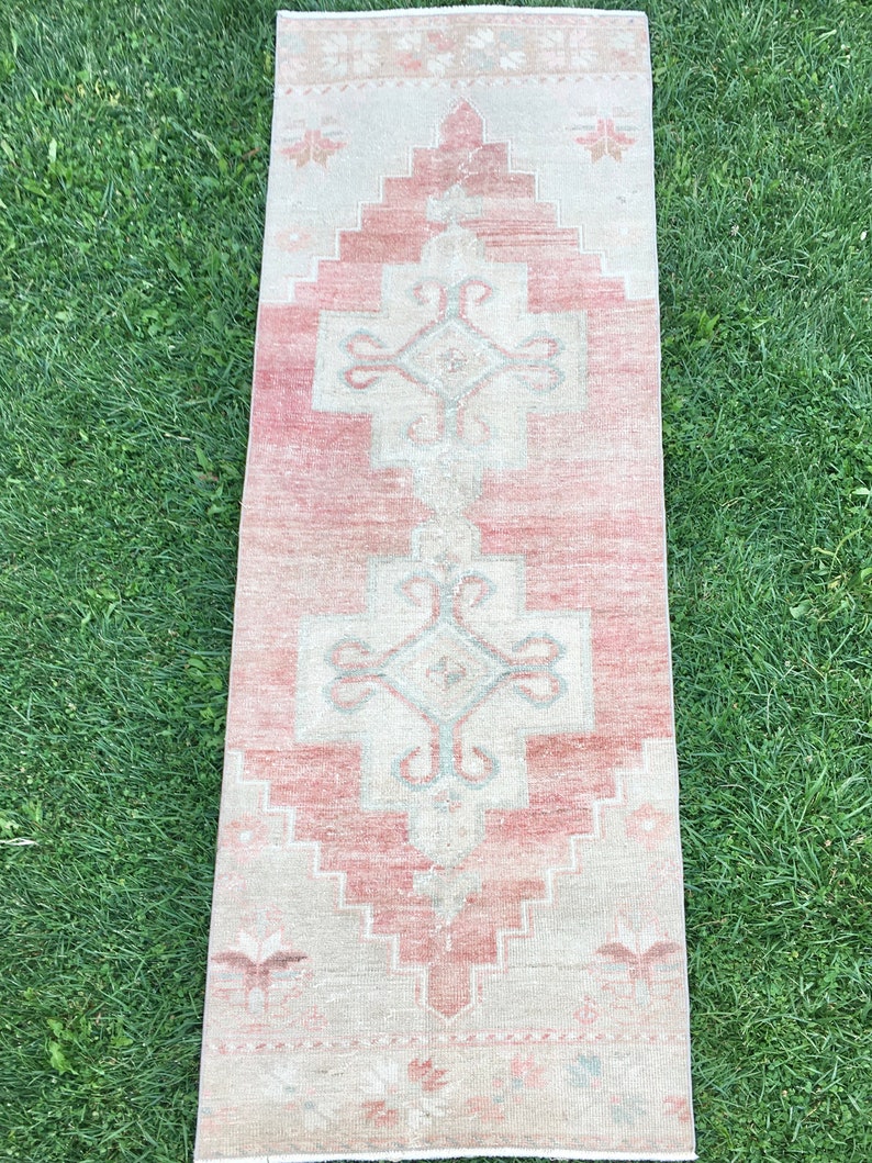 Pale Pink Runner Rug Turkish Runner Vintage Rug Runner - Etsy
