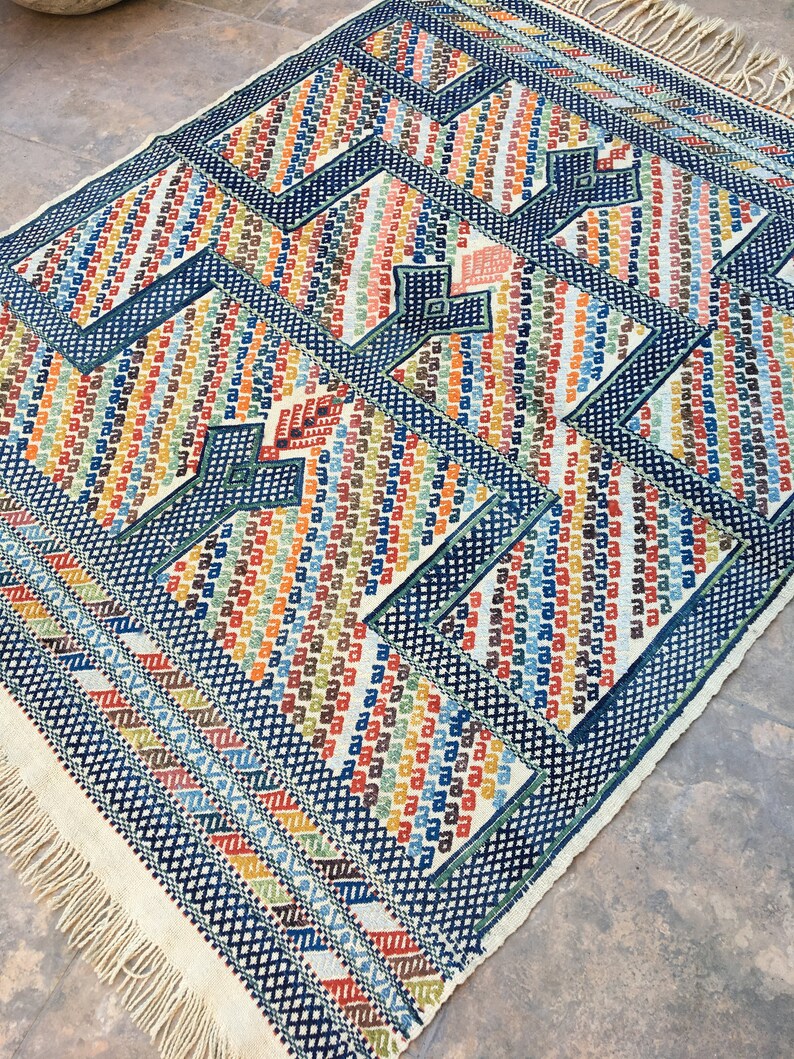 Magnificent Small Scatter Size Tribal Antique Turkish Kilim Rug ...