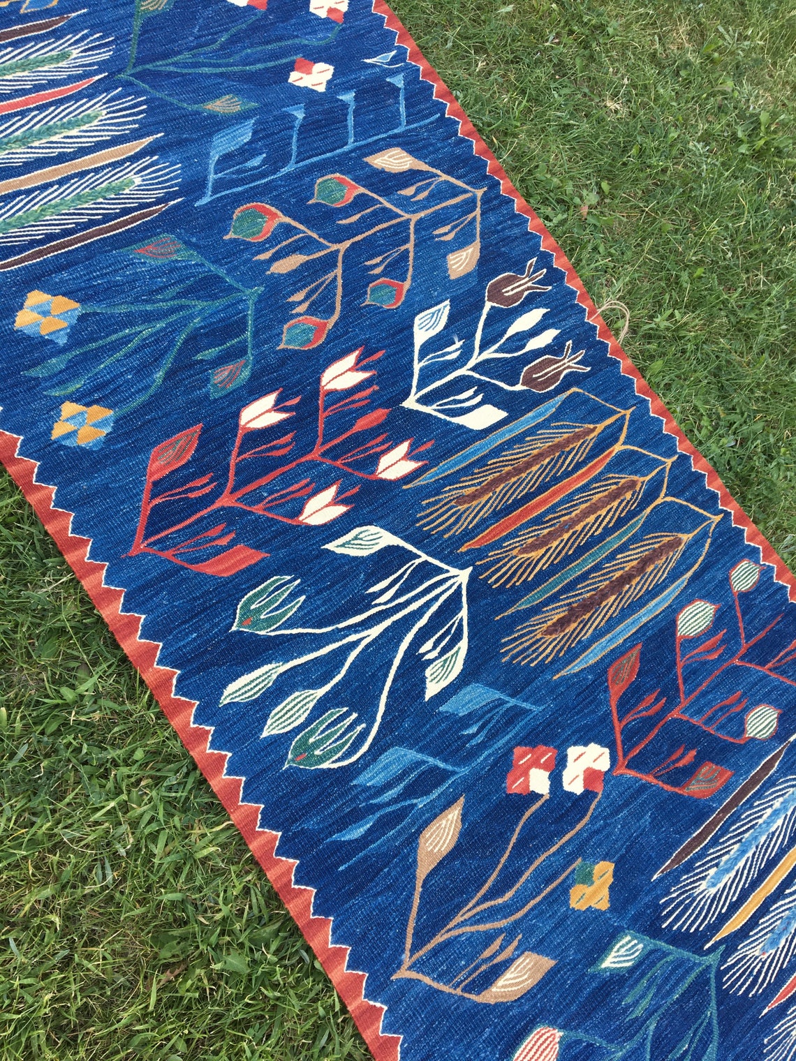 Oriental Blue Floral Runner Rug Vintage Rug Runner Turkish | Etsy