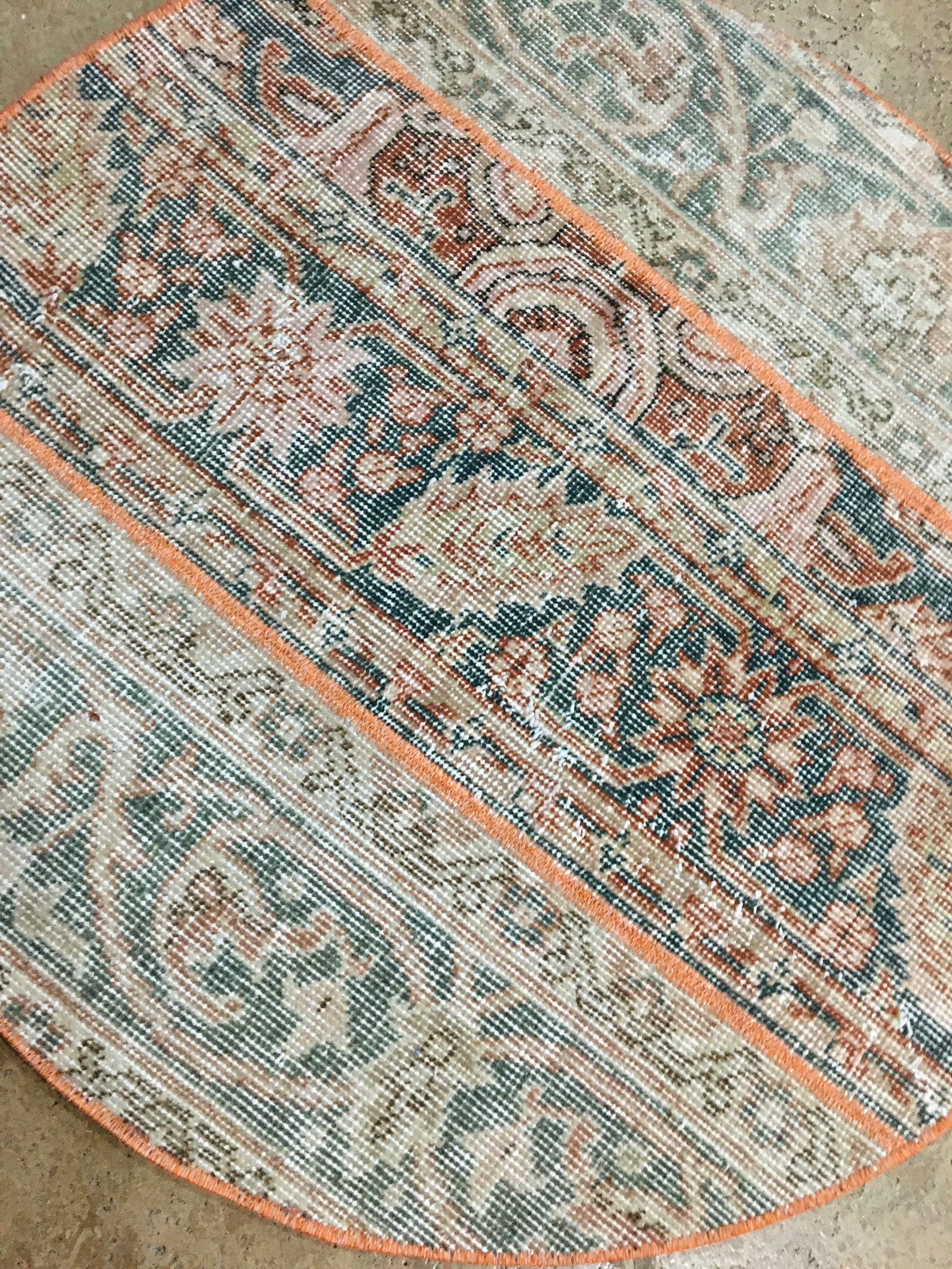 Vintage Small Round Rug Door Mat Rug Bethroom Rug Round Mat | Etsy