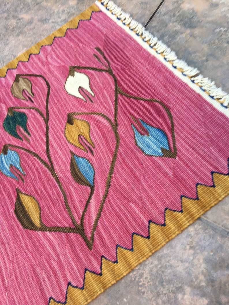 Oriental Very Special Pink Kilim Carpet for Your Bathroom - Etsy