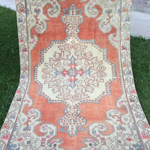 Antique Orange Area Rug Bedroom Rug Kitchen Rug Hand | Etsy