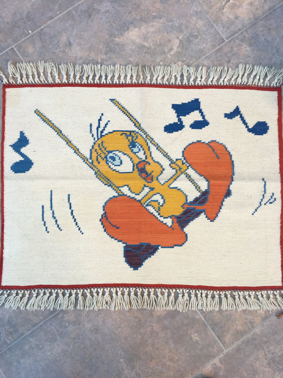 Handmade Turkish Wool Area Kilim Rug Tweety Bird Models Rug - Etsy