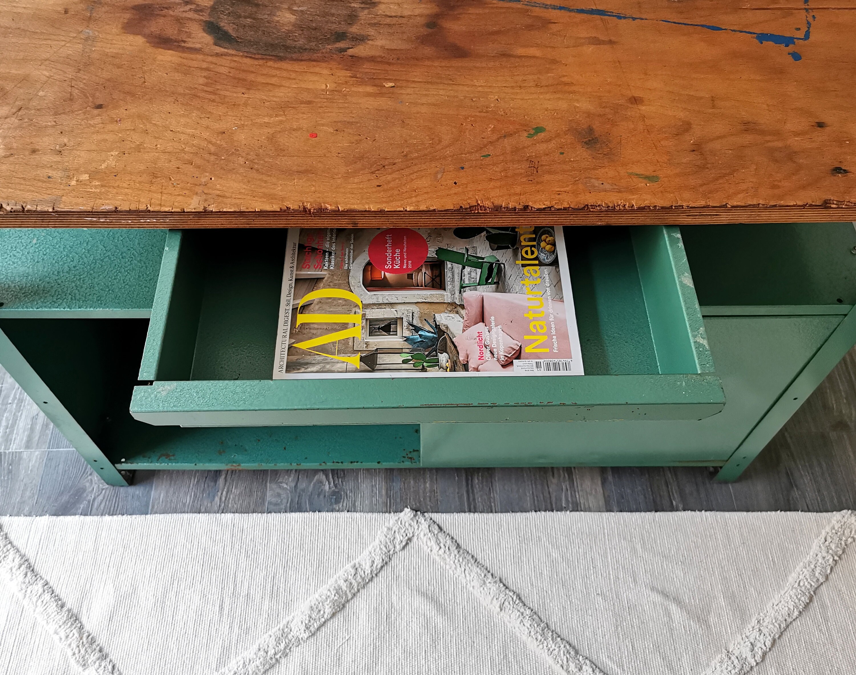 Vintage Workbench, Germany, Metal & Wood, 1960s - Etsy