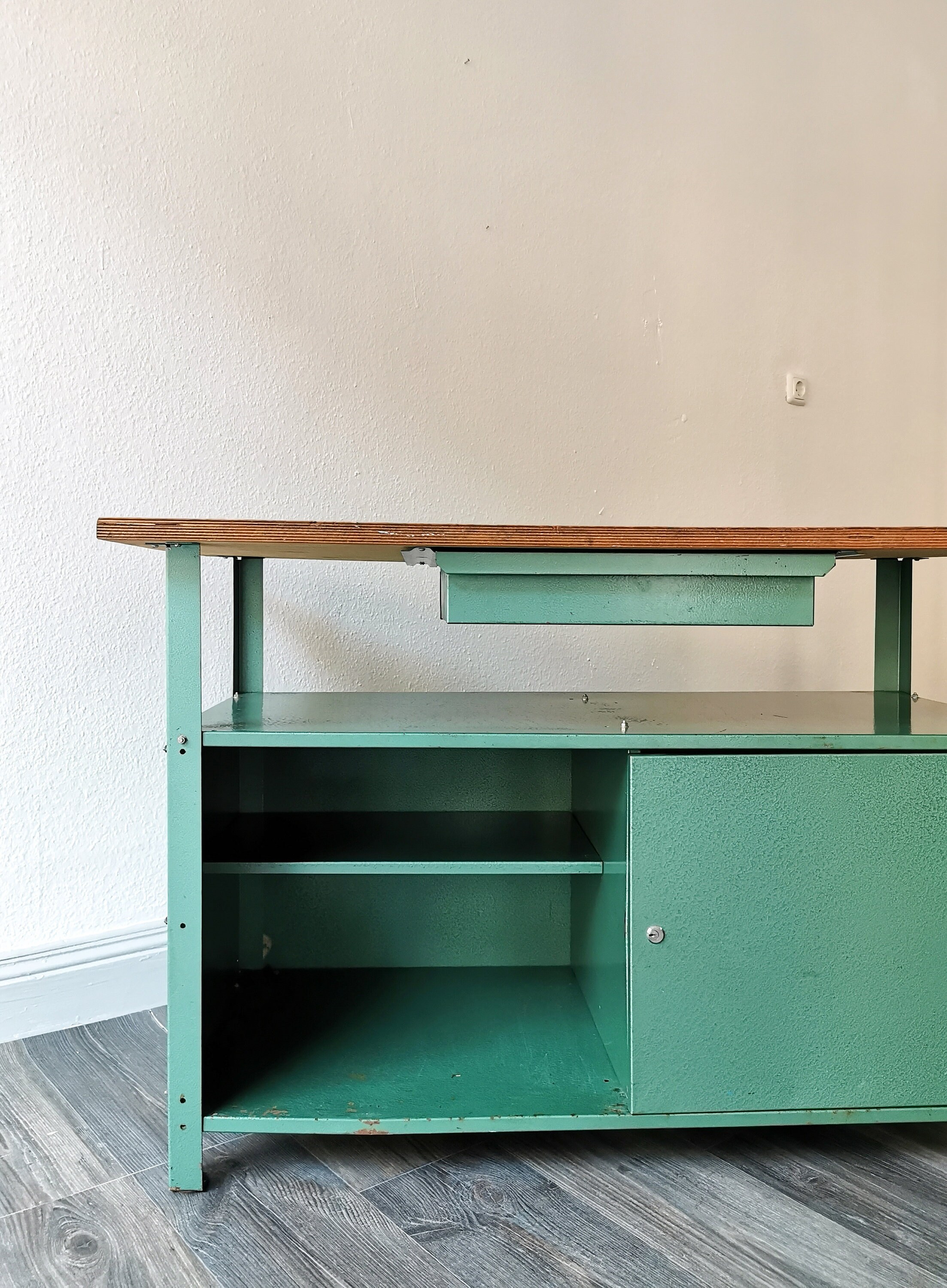 Vintage Workbench, Germany, Metal & Wood, 1960s - Etsy