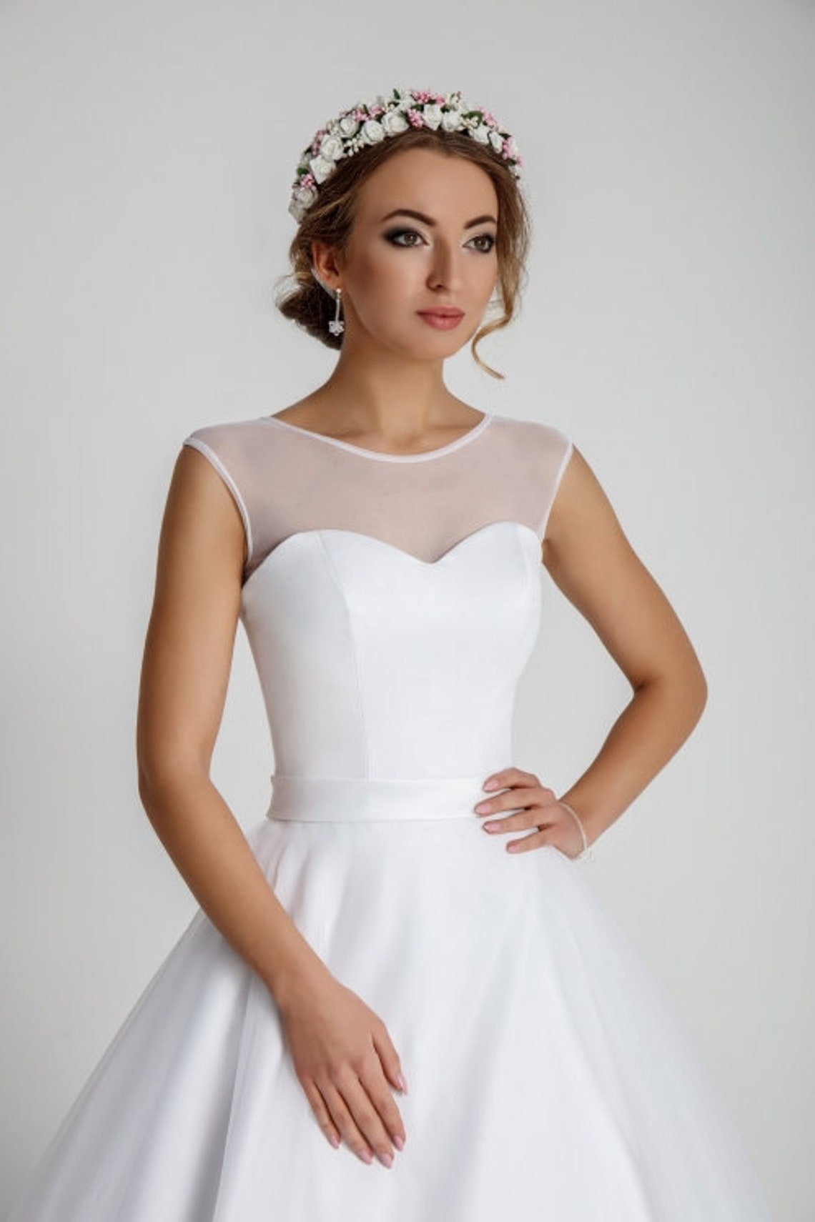 Stretch Bridal Bolero Stretch Tulle Transparent Bolero Jacket for ...