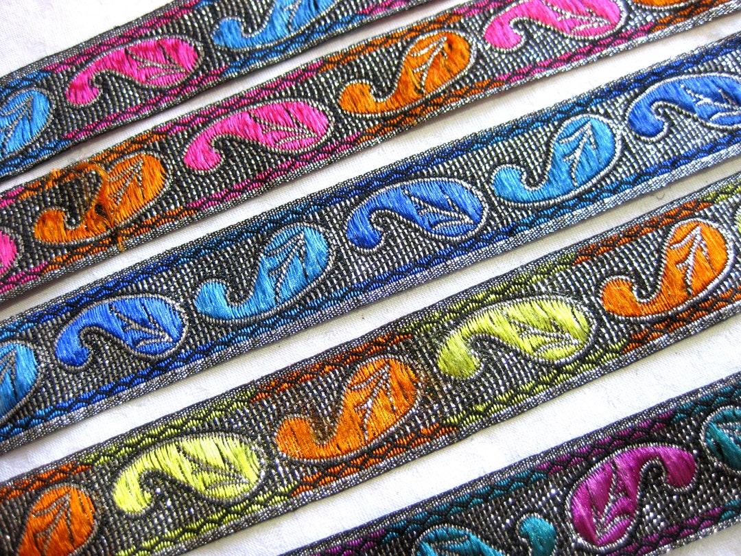 1.00 M Borte Paisley Pattern Woven Ribbon Various Colors - Etsy