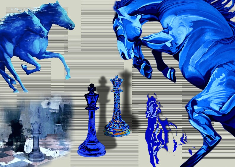 Blue Checkmate Art & Collectibles Digital Drawing & Illustration etna ...