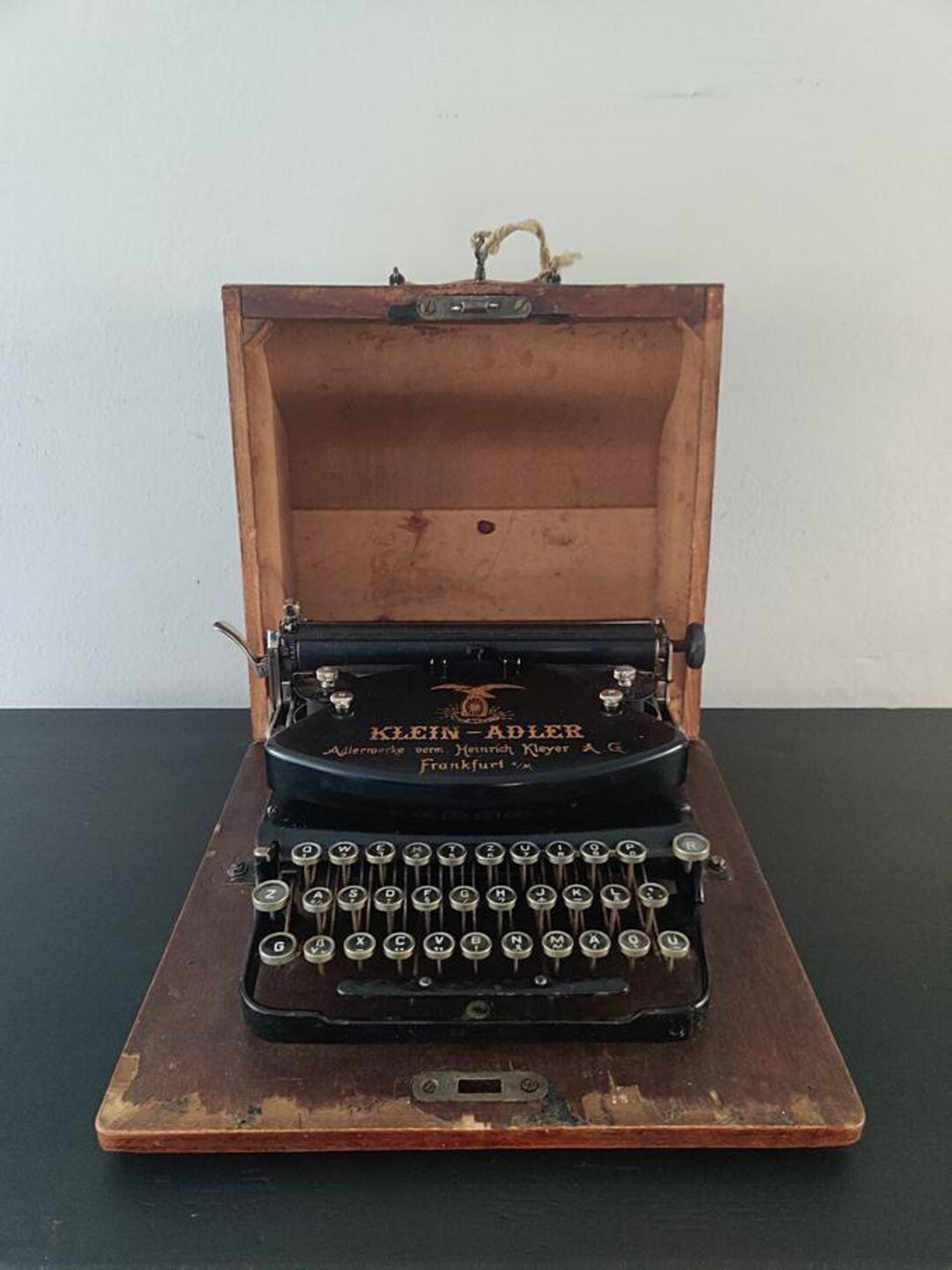 Rarity Antique Portable Typewriter Adler-klein With Wooden Case, 1926 ...