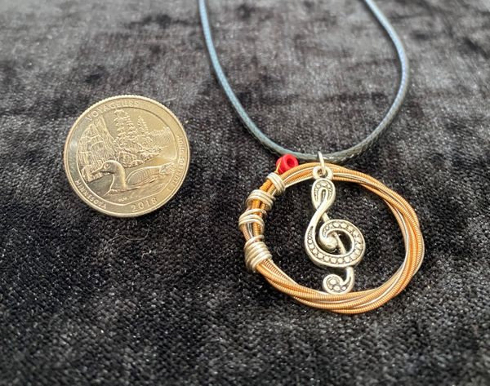 Recycled Guitar String Necklace With Treble or Bass Clef - Etsy