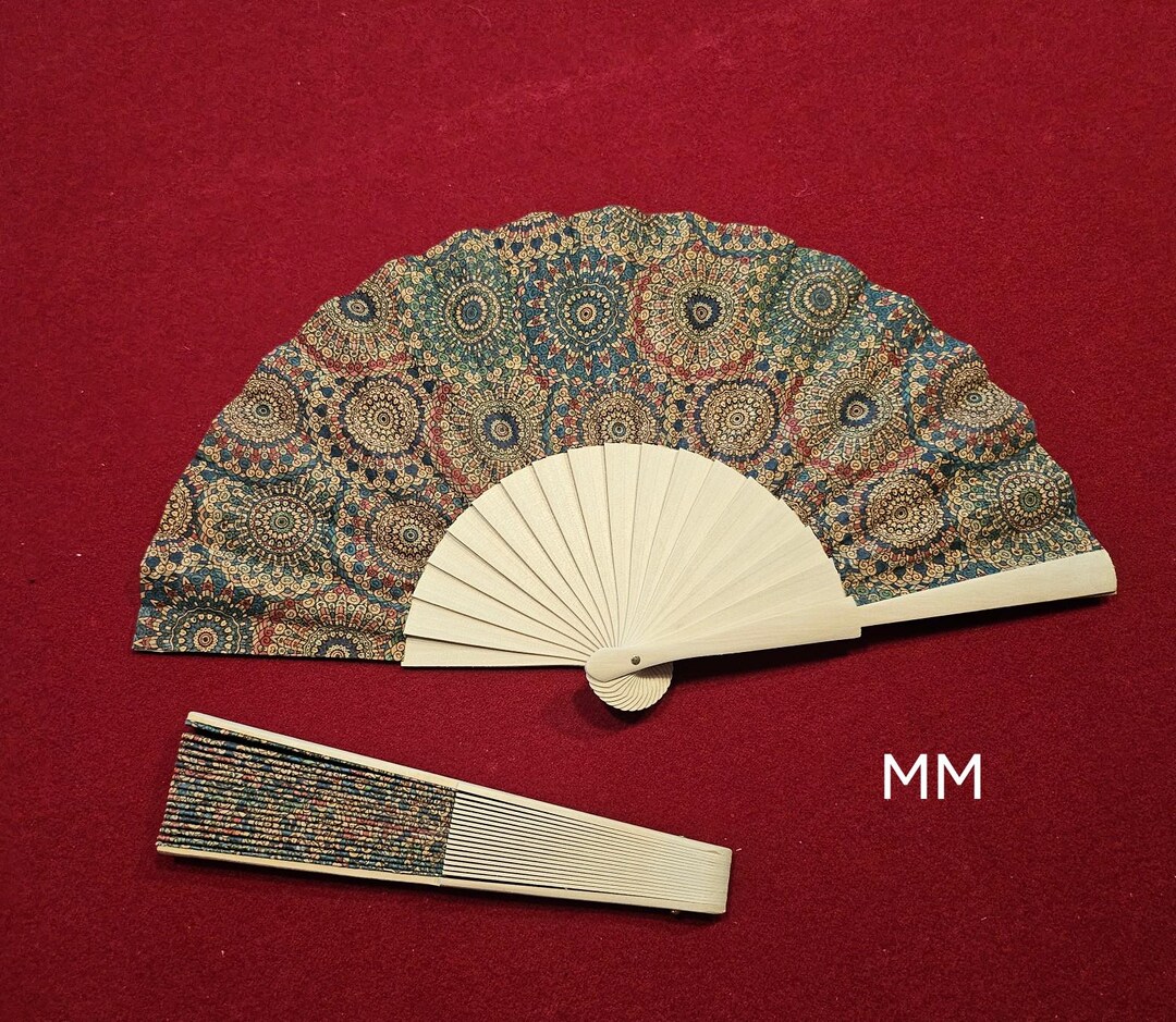 Beautiful Cork/wood Folding Fan Multiple Styles GG-MM - Etsy