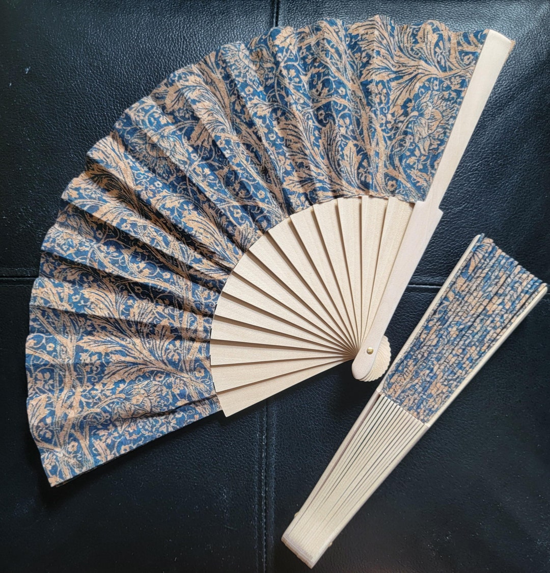 Beautiful Cork/wood Folding Fan Multiple Styles K-r - Etsy