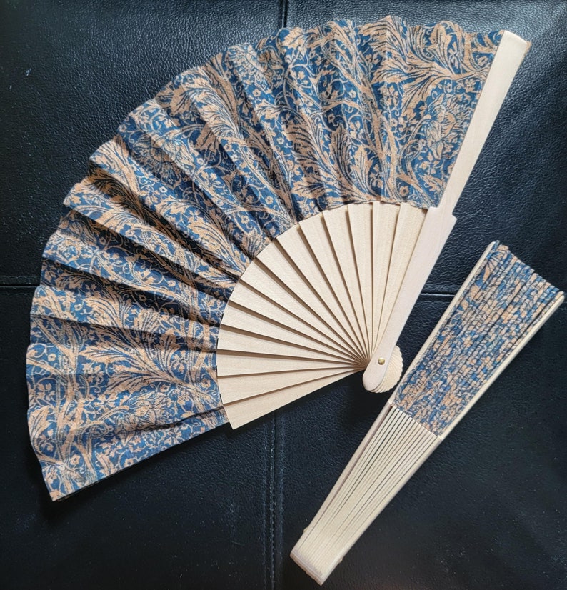 Beautiful Cork/wood Folding Fan Multiple Styles K-r - Etsy