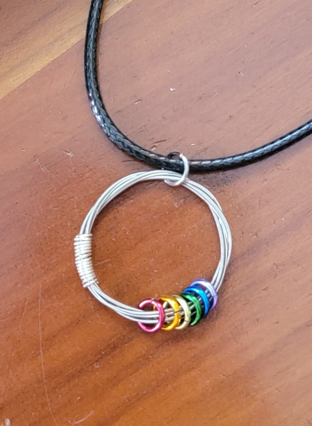 LGBTQ Pride Guitar String Necklace | Recycled Guitar String Jewelry ...
