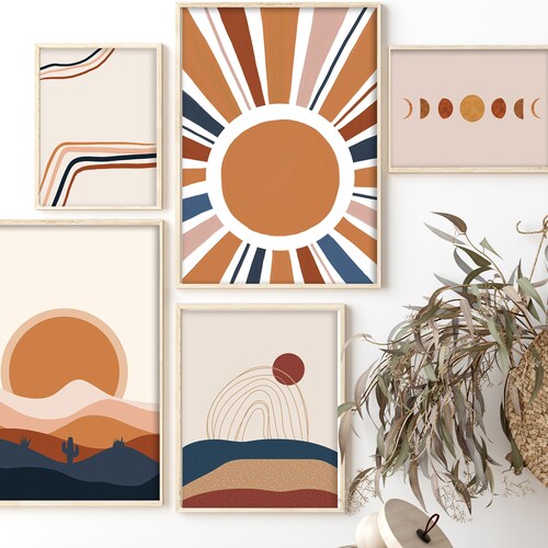 Gallery Wall Printable Art Set of Five Mid Century Modern Art - Etsy