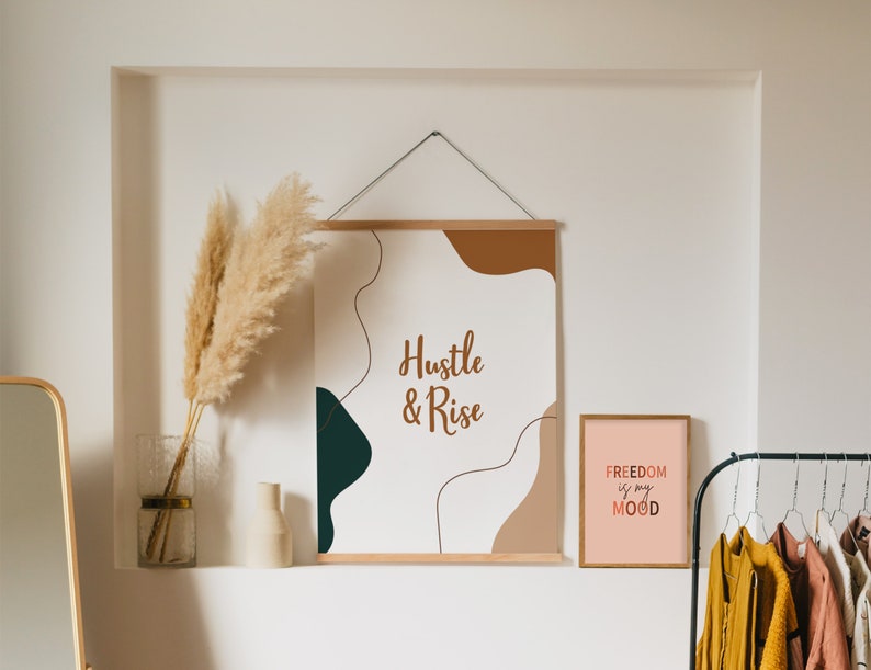 Hustle Poster Inspirational Quote Typography Print Printable | Etsy