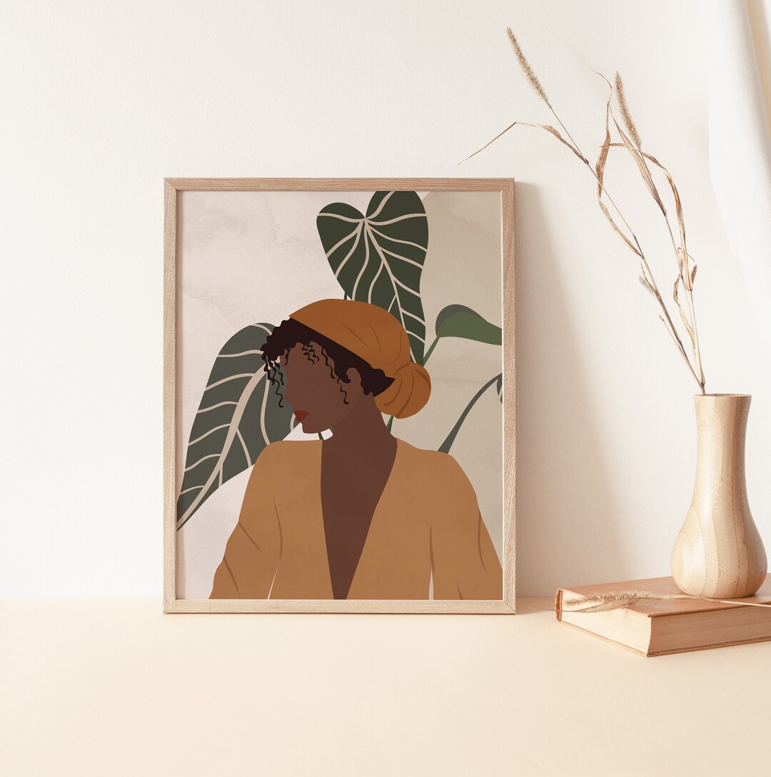 Female Portrait Print,black Woman Wall Art, Afro Lady Fashion ...