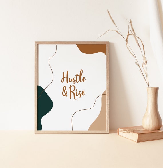 Hustle Poster Inspirational Quote Typography Print Printable | Etsy