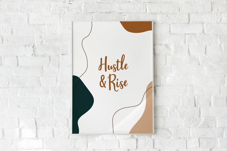 Hustle Poster Inspirational Quote Typography Print Printable | Etsy