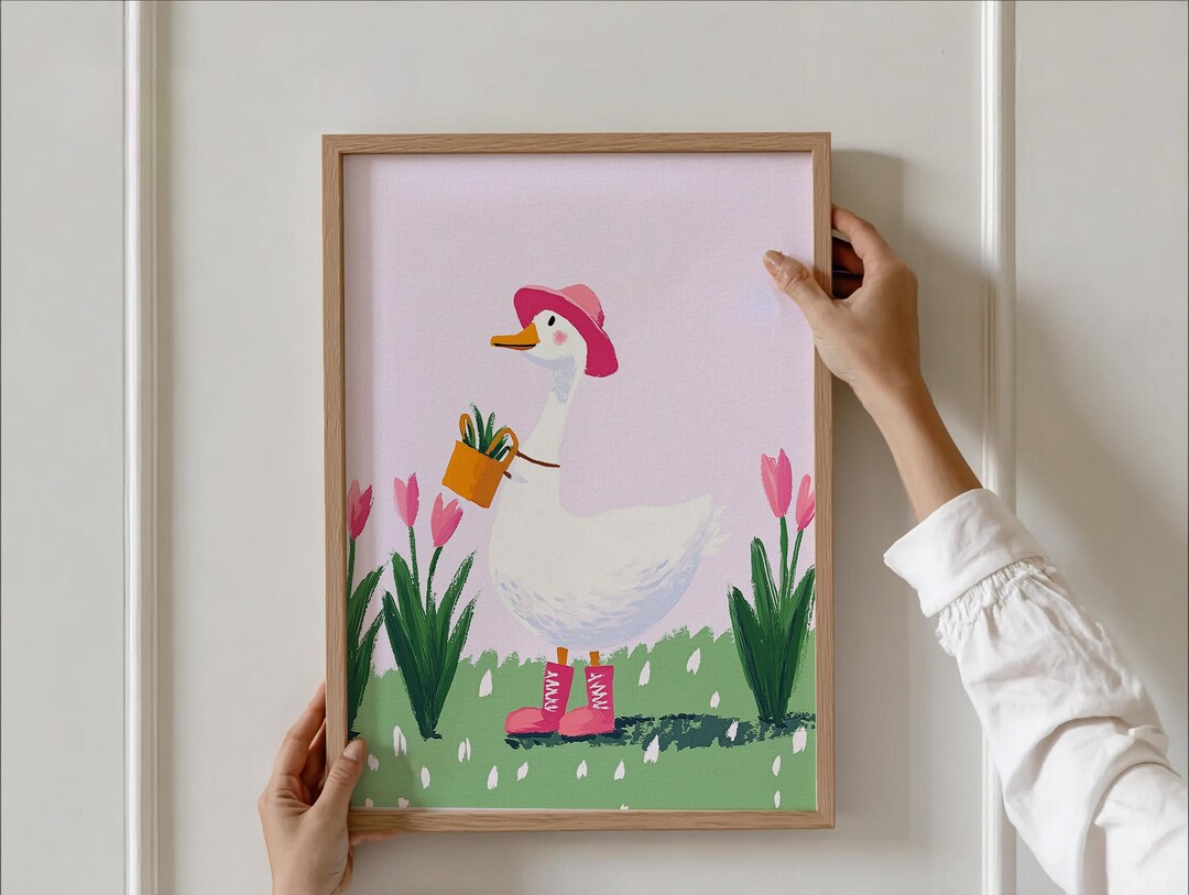 Cute Duck Print-girls Nursery Wall Art, Toddler Girls Room Decor ...