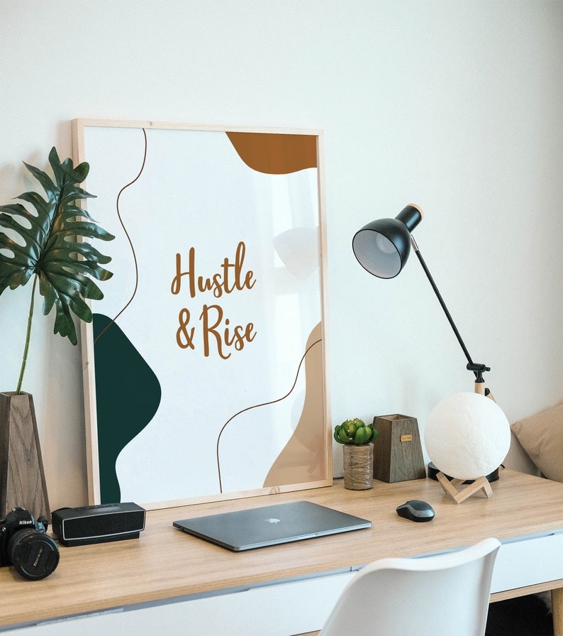 Hustle Poster Inspirational Quote Typography Print Printable | Etsy