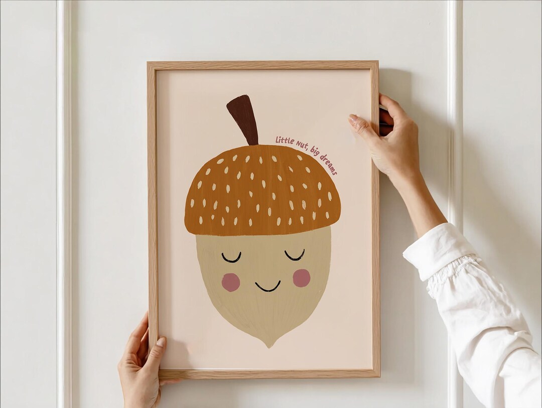 Acorn Nursery Wall Art – “little Nut Big Dreams Quote” Baby Room Print ...