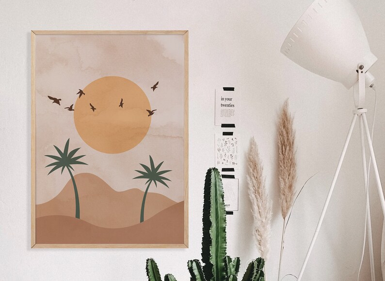 Desert Printsand Dunes Landscape Wall Artboho Decor Sun - Etsy