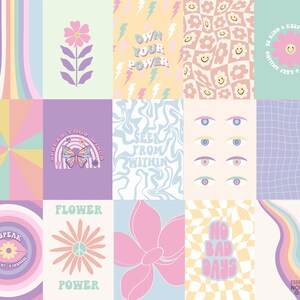 60 Wall Collage Kit, Danish Pastel Aesthetic Room Decor, Pink Purple ...