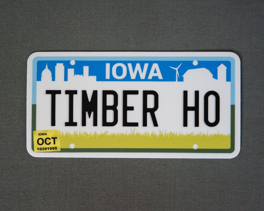 Phish Timber Ho Iowa License Plate Sticker - Etsy
