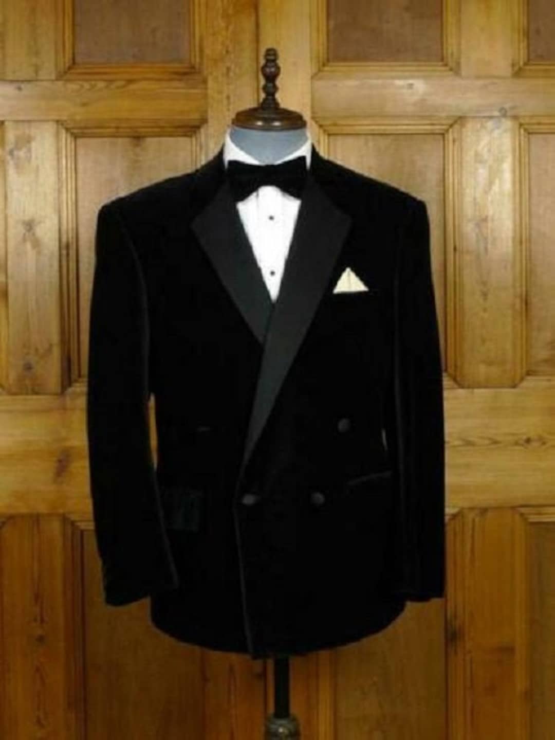 Men Double Breasted Black Velvet Blazer Christmas Gift for Him Wedding ...