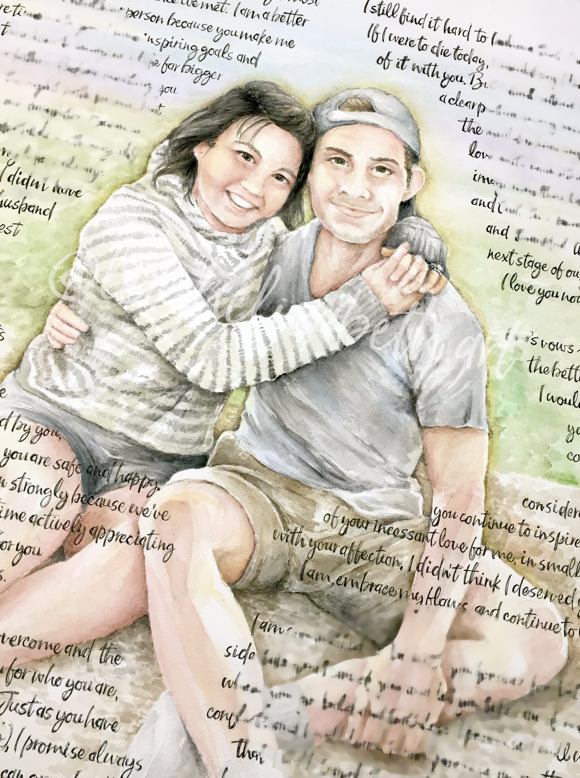 Wedding Vows Painting/portrait 22 X 30 - Etsy