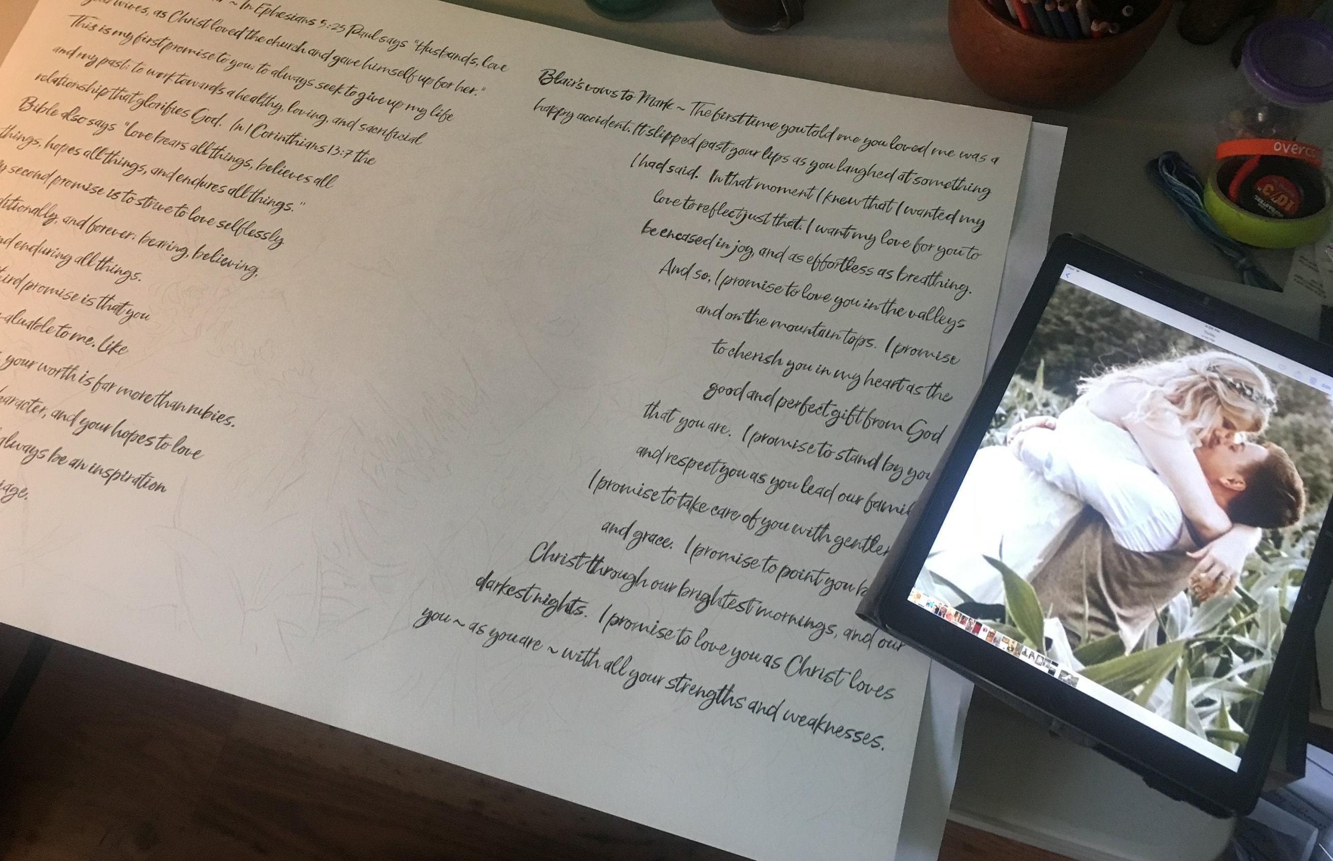 Wedding Vows Painting/portrait 22 X 30 - Etsy