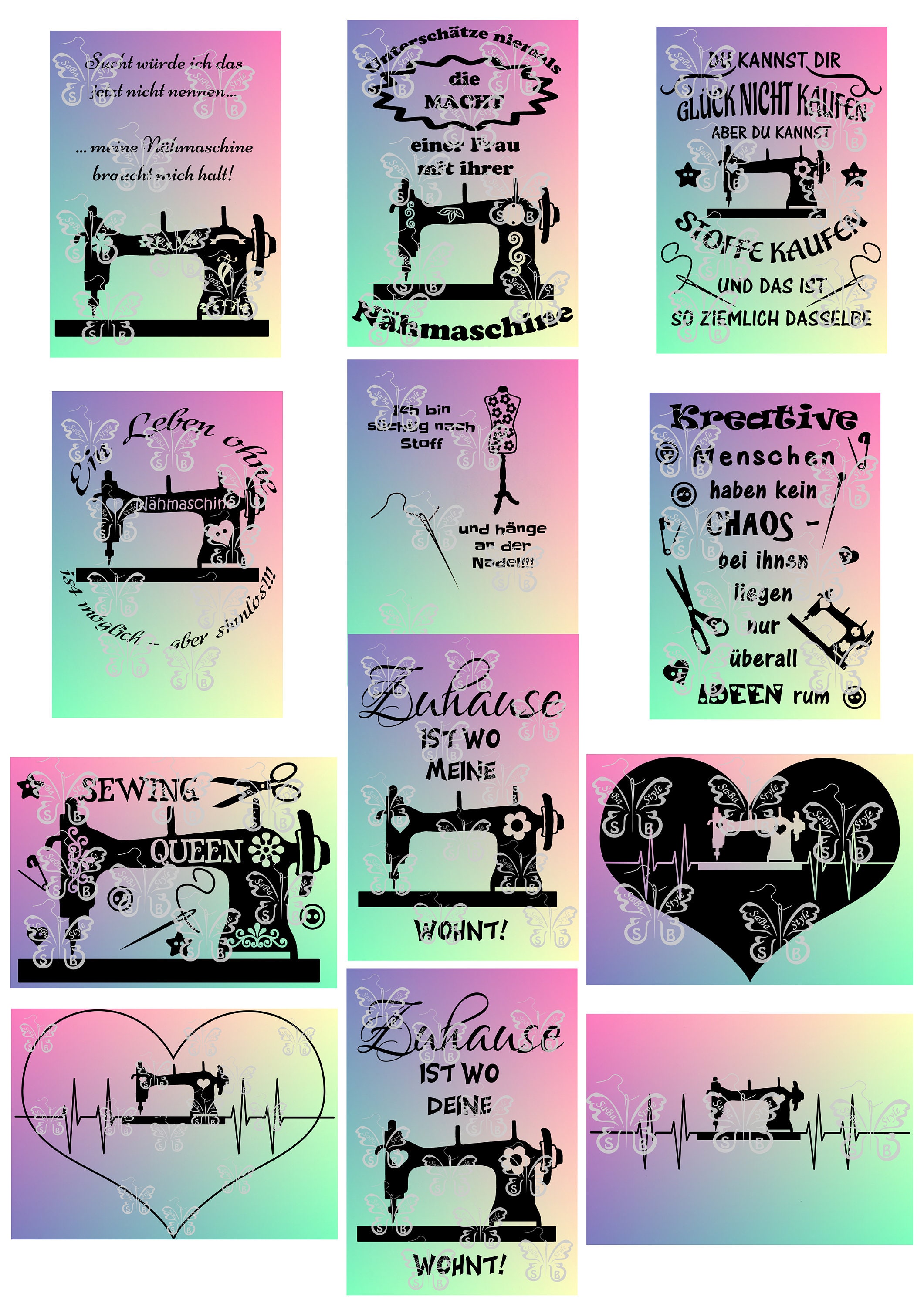 Plotterdateien-Set "Nähen" - Etsy.de