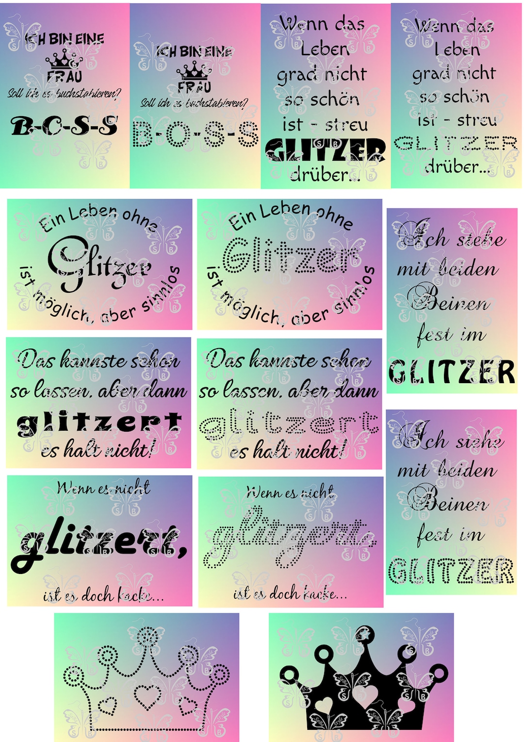 Plotter File Set "glitter" - Etsy