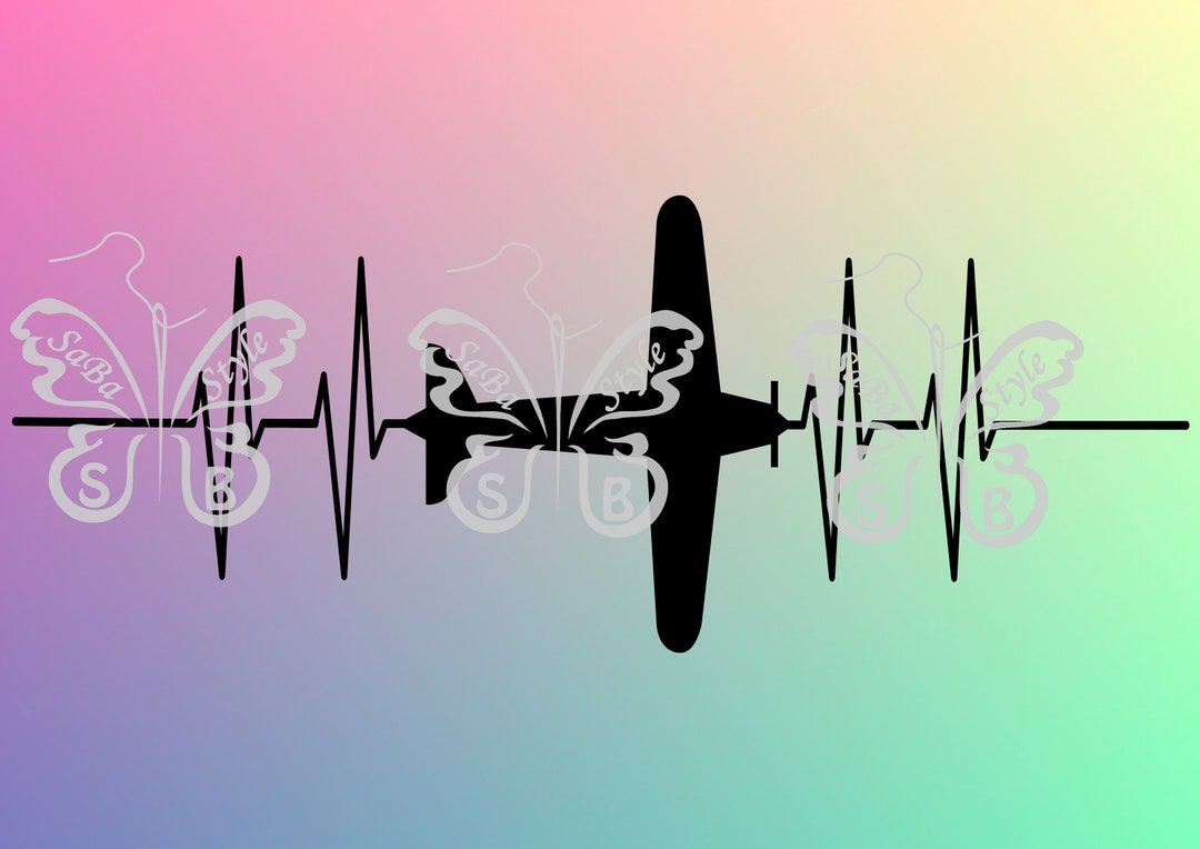 Plotterdatei "Herzschlag-Flugzeug" - Etsy.de