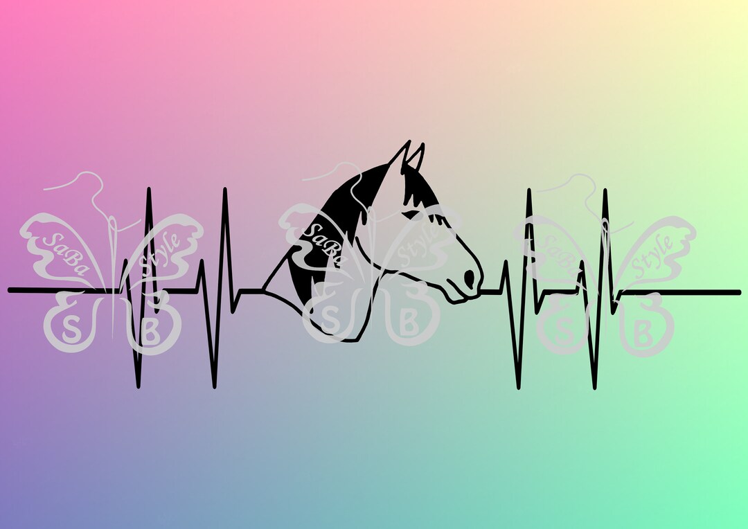 Plotterdatei "Herzschlag-Pferd" - Etsy.de