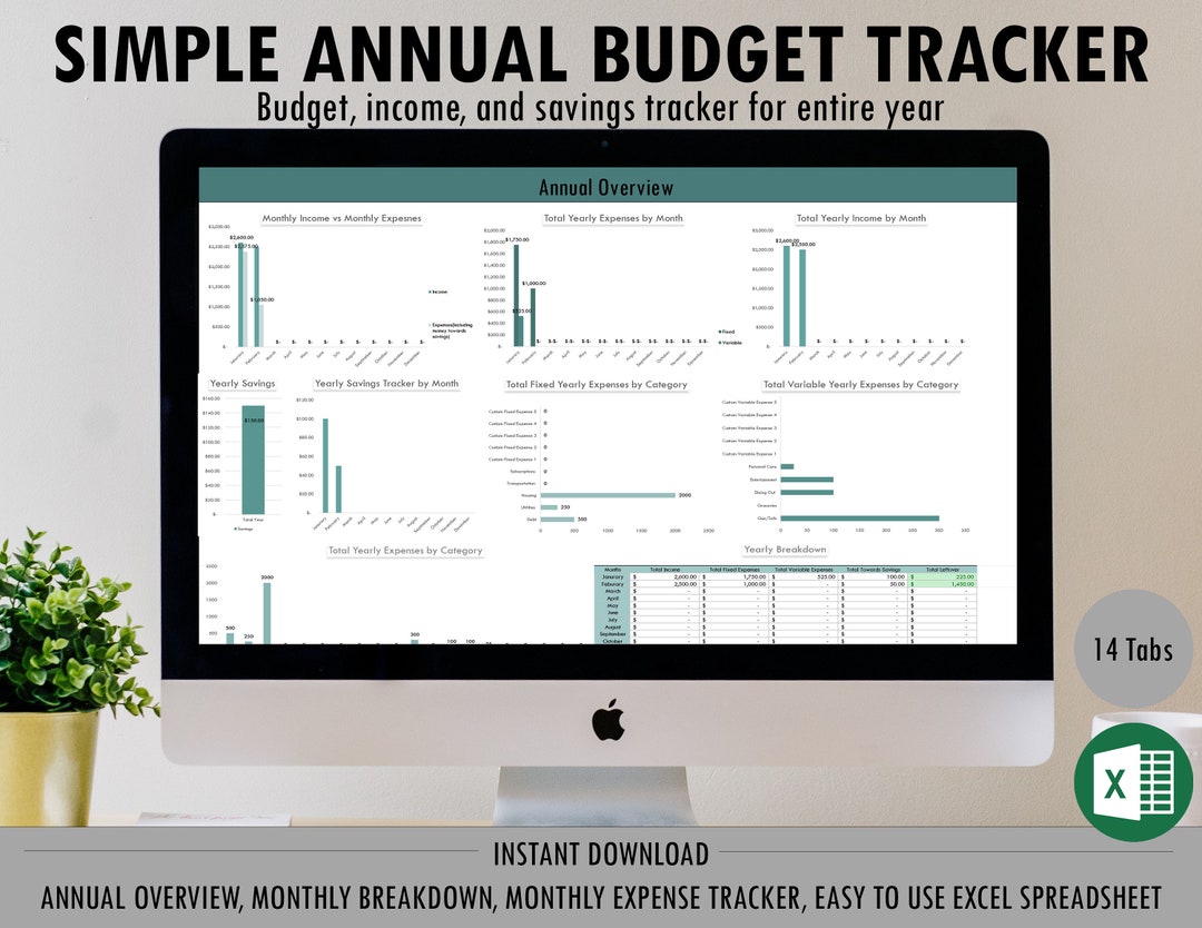 Zero Based Budget L Digital Annual Budget Excel Spreadsheet L Digital L ...
