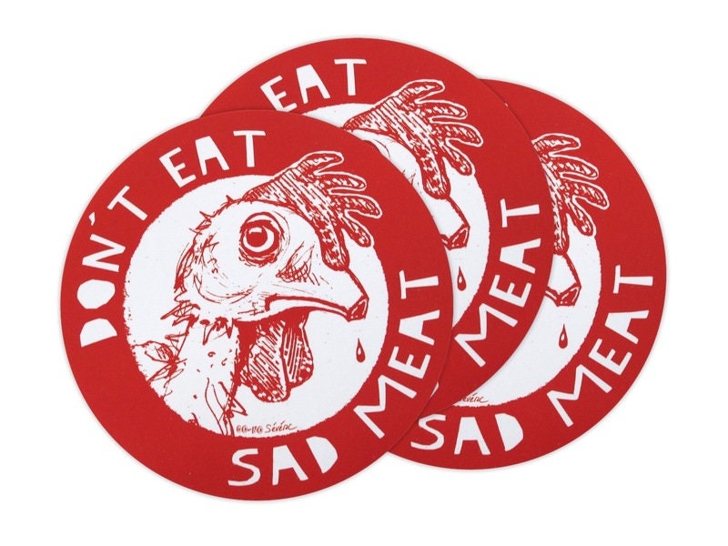Don't Eat Sad Meat 3 Stickers - Etsy