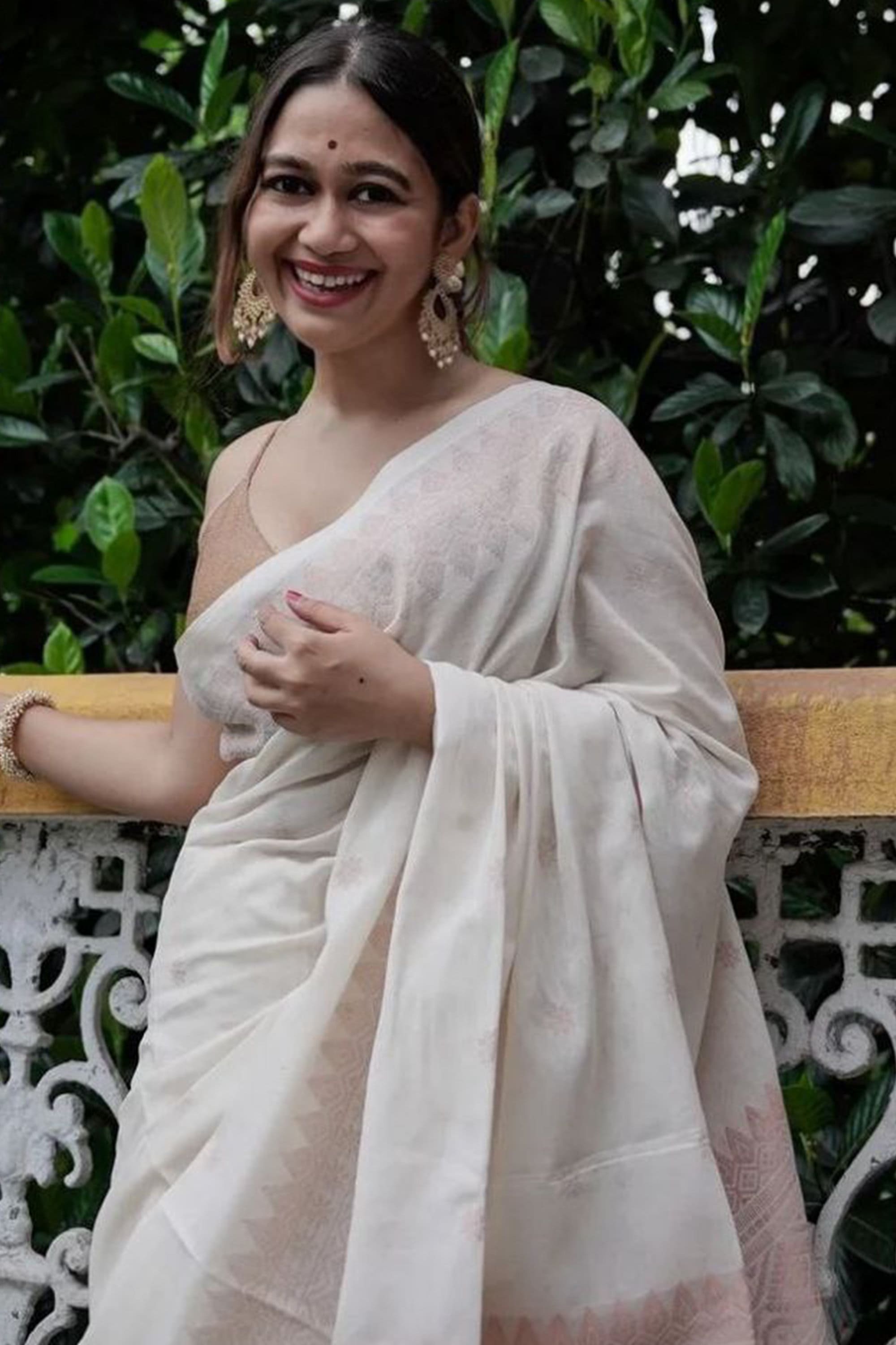 White Color Cotton Silk Saree With Blouse Piece Indian Saree for Women ...