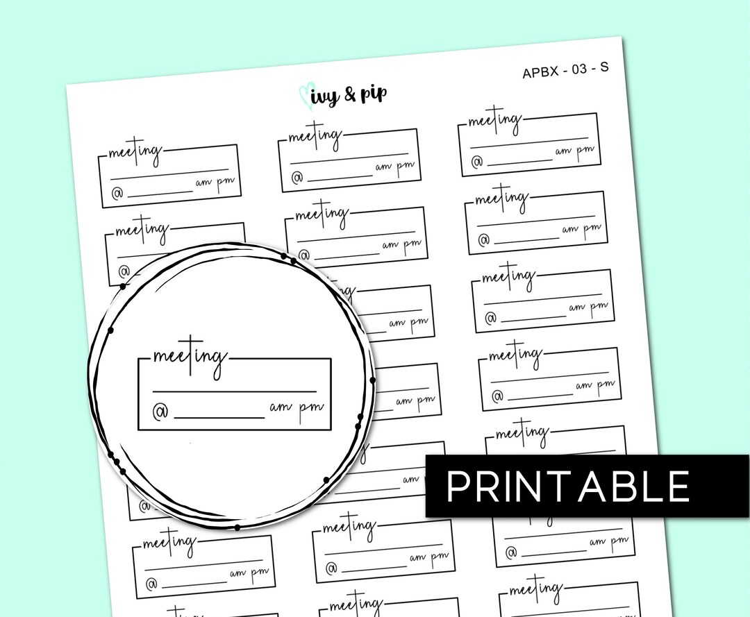 Meeting PRINTABLE Stickers Meeting Stickers FREE Cut Files - Etsy