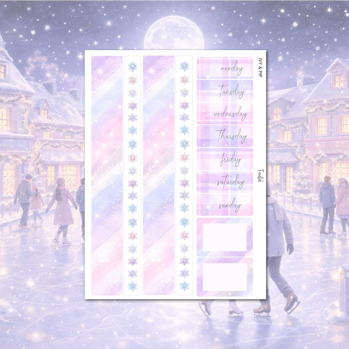 Printable Winter Weekly Planner Sticker Kit (PNG, PDF, Cut Files) - Etsy