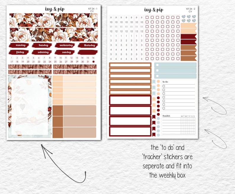 PRINTABLE Compact Vertical Sticker Kit Printable Sticker Kit - Etsy